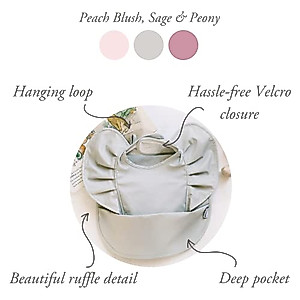 Bibtique Ruffle Smock Bibs For Babies 6-24 Months - Waterproof Food Catcher Bibs With Pocket - Mess Proof Baby Eating Bibs