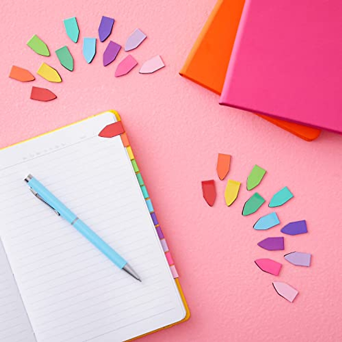 72 Pack Rainbow Arrow Magnetic Bookmarks, Bulk Mini Magnet Page Clip Markers for Reading, 12 Colors (1 x 0.5 in)