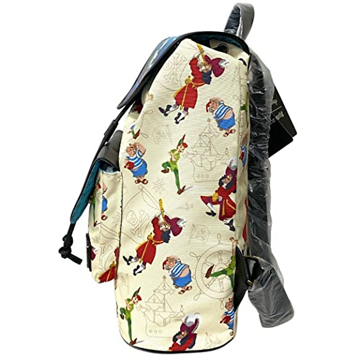 Loungefly Captain Hook Skull Peter Pan Pirate AOP Rucksack Bag