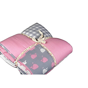 Baby Cotton Blanket - Crib Cute Fish Pattern Cradle Comforter for Newborn Babies Warm and Soft Toddler Quilt - Baby Pink - 38 X 50 in