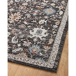 Loloi II Odette Collection ODT-04 Charcoal/Multi 5'-3" x 7'-9" Area Rug