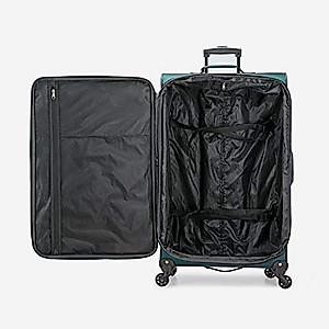 U.S. Traveler Aviron Bay Expandable Softside Luggage with Spinner Wheels, Teal, Carry-on 22-Inch