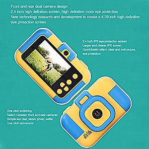 Kids Digital Camera, 40MP Childrens Toy Camera Support Video Recording, Digital Video Cameras for Toddler, Round LovelyGifts with Cartoon Photo Frame