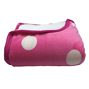 Disney Minnie Mouse Sweet Dots Sherpa Throw Blanket - Measures 50 x 60 inches, Kids Bedding - Fade Resistant Super Soft - (Official Disney Product)