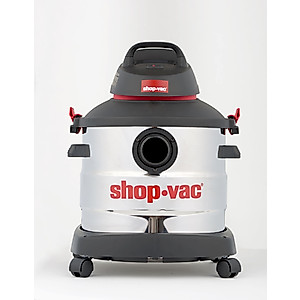 Shop-Vac 5989405 8 Gallon Wet/Dry Vacuum, 6.0 Peak HP, Stainless Steel, 12 Ft Hose, Ideal for Home & Commercial Use