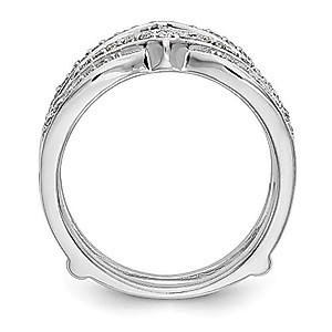 Solid 14K White Gold Engagement Wedding Ring Diamond Guard Size 7 (.498 cttw.)