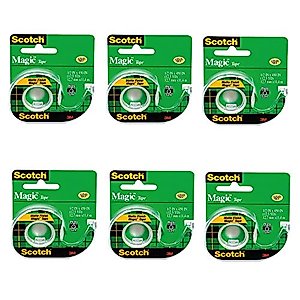 Scotch Magic Tape, 1/2 x 450 Inches, 6 Pack