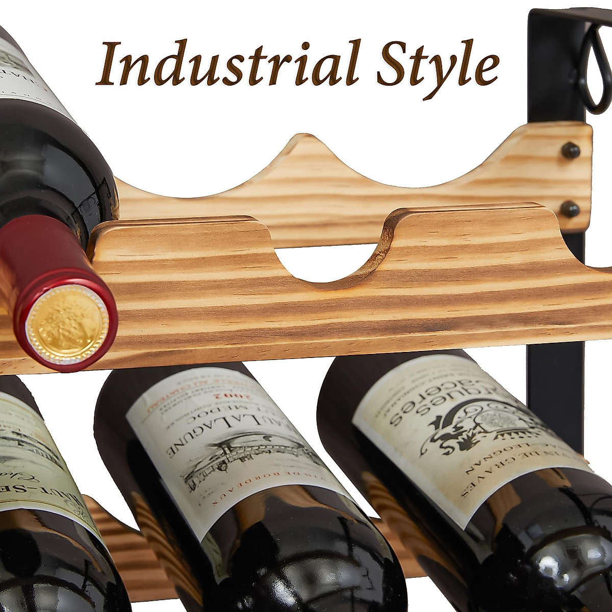 X-cosrack Stackable Rustic 36 Bottle Wine Rack, Freestanding Floor Wine Holder Stand Can Used Separate or Stacked 6 Tier Wobble-Free Wine Display Storage Shelf for Kitchen 24.5''L x 8.6''W x 33.4''H