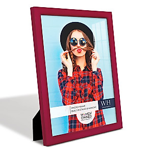 Renditions Gallery 11x14 inch Picture Frame Cherry Red Wood Grain Frame, High-end Modern Style, Made of Solid Wood and High Definition Glass for Wall and Tabletop Photo Display