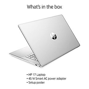 HP 2022 17.3" FHD IPS Display Laptop Intel 11th Gen 4-Core i5-1135G7 Iris Xe Graphics 8GB RAM DDR4 512GB NVMe SSD Fingerprint USB-C WiFi AC Bluetooth HDMI Webcam Windows 11 Pro w/ RE USB