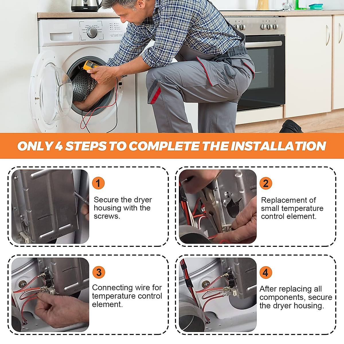 279838 W10724237 Dryer Heating Element Assembly by Beaquicy - Replacement for Whirlpool Ken-more Dryer - 4531017 Dryer Heating Element - Replaces 3398064 3403585 8565582