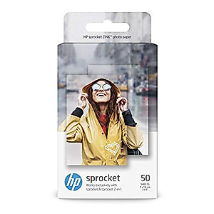 HP 1DE37A, 5 x 7.6 cm/2 x 3 Inch, Sprocket Photo Paper Sticky-Backed, 290 GSM, 50 Sheets