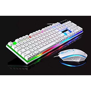 apfkkf Mechanical Gaming Keyboard, USB Luminescent 104 Keys, Wired Keyboard, Suitable for Professional Computer Gamers Or Office