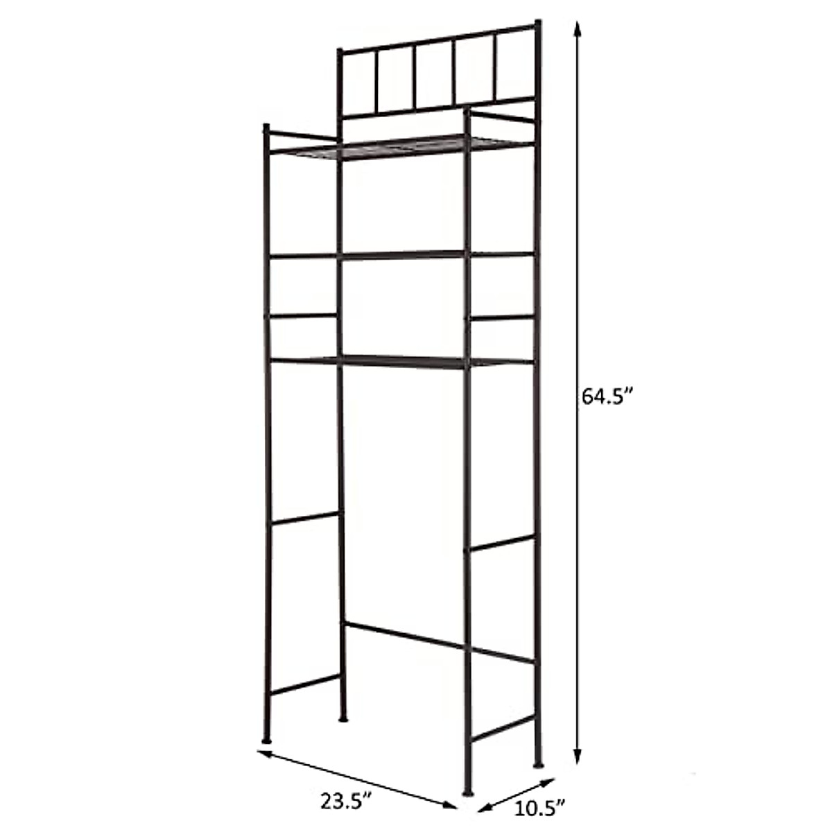Finnhomy 3 Shelf Bathroom Space Saver Over The Toilet Rack Bathroom Corner Stand Storage Organizer Accessories Bathroom Cabinet Tower Shelf with ORB Finish 23.5" W x 10.5" D x 64.5" H
