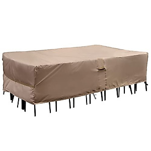 GARVIN Patio Furniture Set Cover,110 Inch Outdoor Table Covers Waterproof Heavy Duty, Rectangle Outdoor Sectional Cover for Couch ,Sofa ,Large Loveseat 110W X 83D X 28H inches