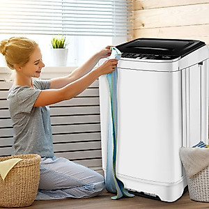 Nictemaw Portable Washing Machine, 17.8Lbs Capacity Full Automatic Compact Laundry Washer, 2.3 Cu.ft Portable Washer with 10 Wash Programs & 8 Water Levels & Drain Pump for Apartment, RV, Dorm