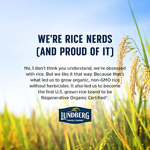 Lundberg Organic Jasmine Rice, Long Grain Brown Rice - Non-Sticky, Fluffy Aromatic Rice, Organically Grown in California, Pantry Staples, 32 Oz