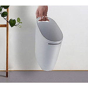 Feiupe 4 Gallon Small Trash Can Bathroom Wastebasket Garbage Can for Kitchen Office Bathroom Bedroom (White+Gray, 4 Gallon(2 Pack))
