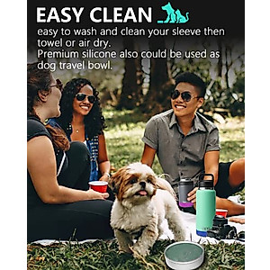 ALIENSX Protective Bottom Boot for YETI Rambler 18oz/12oz and Yeti Yonder 25oz Water Bottles, Anti-Slip Silicone Sleeve Cover, Travel Pet Bowl for Dog Cat Food Feeding, BPA Free (12/18oz, Pink)