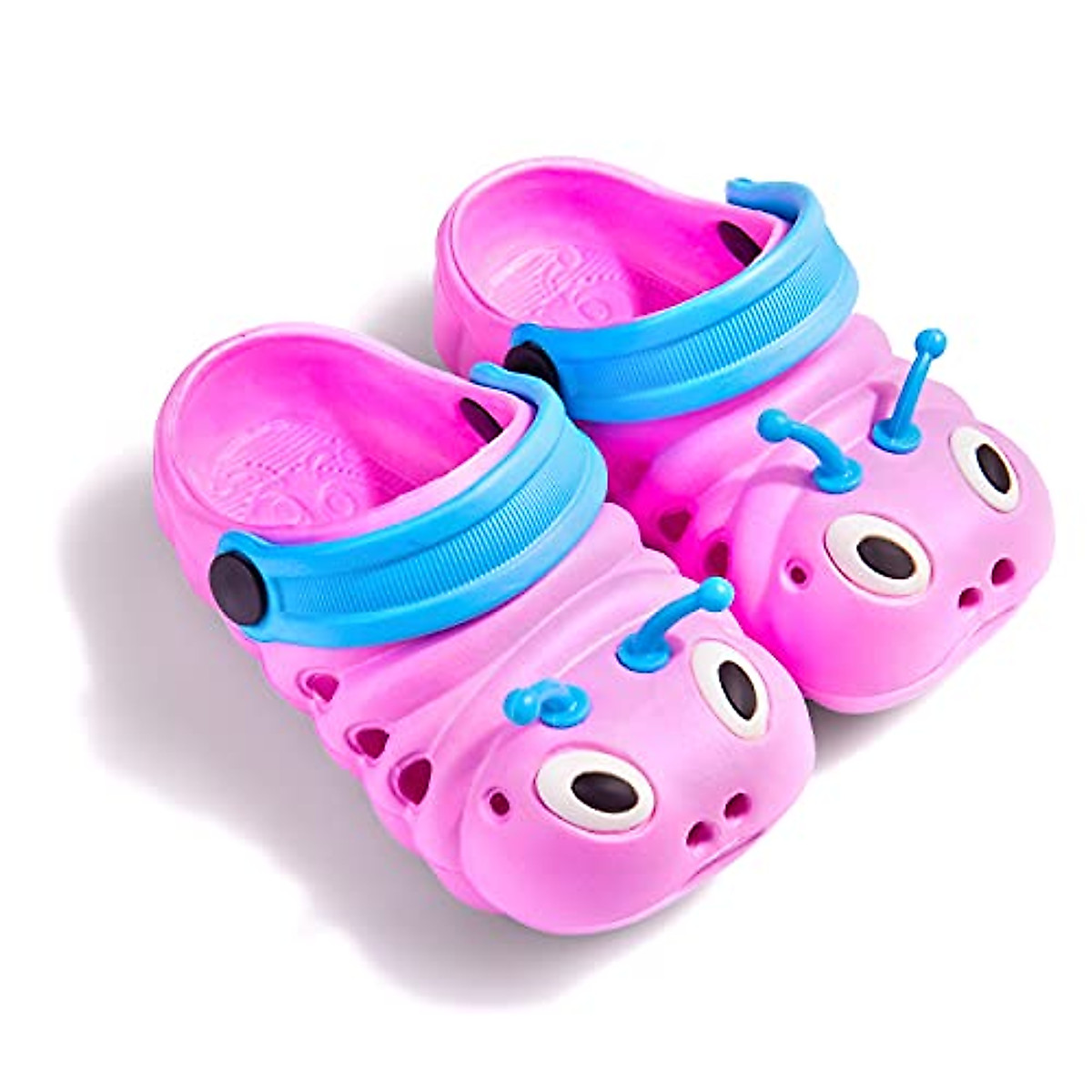 Baby Girls Boys Sandals Kid's Cute Lightweight Shoes Summer Premium Cartoon Sandals Children Caterpillar Non-Slip Beach Water Clogs Shoes Garden Slipper(Pink,7) S24