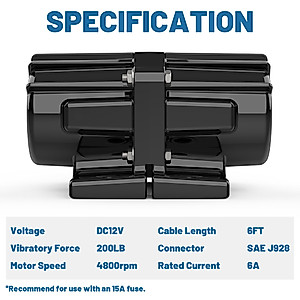 Signstek 200LB Vibrator Motor for Salt & Sand Spreader and Concrete Mixer 4000rpm 60W DC12V