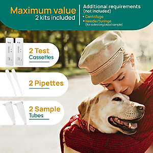Dog Pregnancy Test for Breeders - Accurate Results and Clear Instructions - Blood Test with Additional Requirements, Check Product Details Before Purchase - at Home Canine Pregnancy Test Kit - 2-Pack