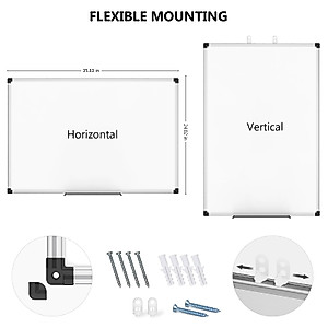 XBoard Magnetic Dry Erase Board/Whiteboard, 36 X 24 Inches, Double Sided White Board,1 Dry Eraser & 3 Dry Erase Markers & 4 Push Pin Magnets