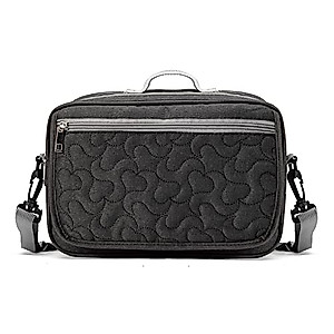 MOMIGO Baby Diaper Caddy Bag with Changing Pad - Waterproof Changing Bag Baby Stroller Bag Nursery Storage Bin for Diapers, Wipes & Toys Mini Diaper Bag for Outdoor（Black