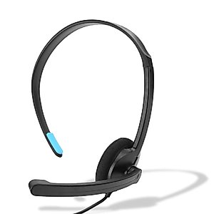 Call Center Headset, 3.5mm 360 Degree Rotating Earmuffs Retractable Headband MIC Service Call Center Headphone for Computers Phones Desktops PC Tablet Office Home