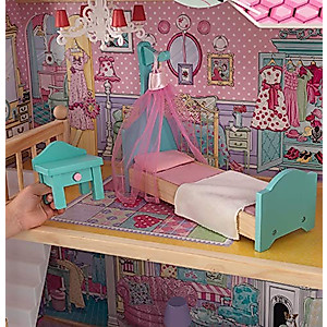 KidKraft Annabelle Wooden Dollhouse with Elevator, Balcony and 17 Accessories, Gift for Ages 3+