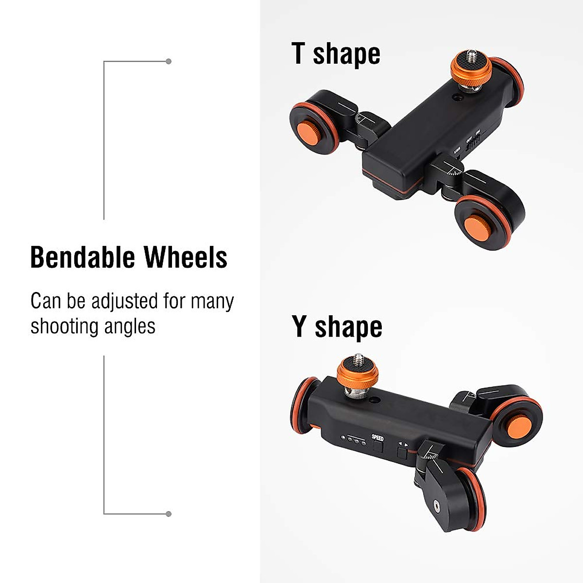 Tosuny L4X Mini Motorized Camera Slider with Remote Controller, 3 Speeds Video Camera Pulley Car Dolly Rolling Slider Skater, Compatible with DLSR Cameras, Action Cameras, and Cellphone
