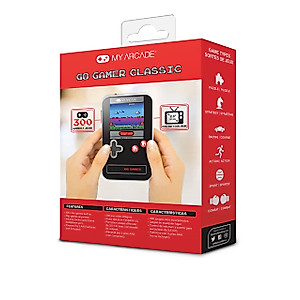 My Arcade Go Gamer Classic-RED: Portable Electronic Game Console with 300 Games, Full Color 2.5" Screen-Fun for The Whole Family (DGUN-3909)