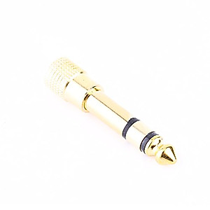 6.5mm Male to 3.5mm Female Stereo Adapter Headphone Audio Plug Jack Converter for Headphone Headset Microphone Amplifier Mixer - Gold