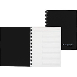 Cambridge 06122 Action Planner Side Bound Business Notebook, 7 1/2 x 9 1/2, Black, 80 Sheets
