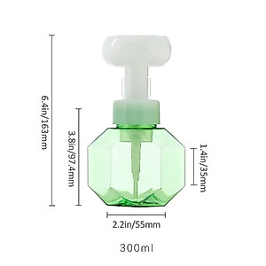 hwojjha Foaming Soap Dispenser,300ml (10oz) Flower Foaming Bottle Empty Foam Liquid Hand Soap Containers BPA Free Plastic Press Bottles for Kitchen and Bathroom (Foaming Soap Only) (Blue)