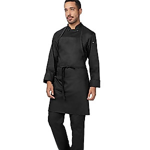 Chef Works Unisex Sustainable Bib Apron, Black, One Size