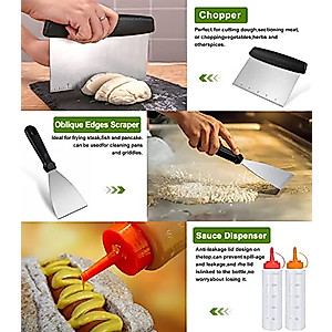 Griddle Accessories kit for Blackstone Flat top Grill and Camp Chef,16 Pieces Stainless Steel BBQ Barbecue Tools Set for Outdoor Backyard Grill Tools Gift for Men Women.