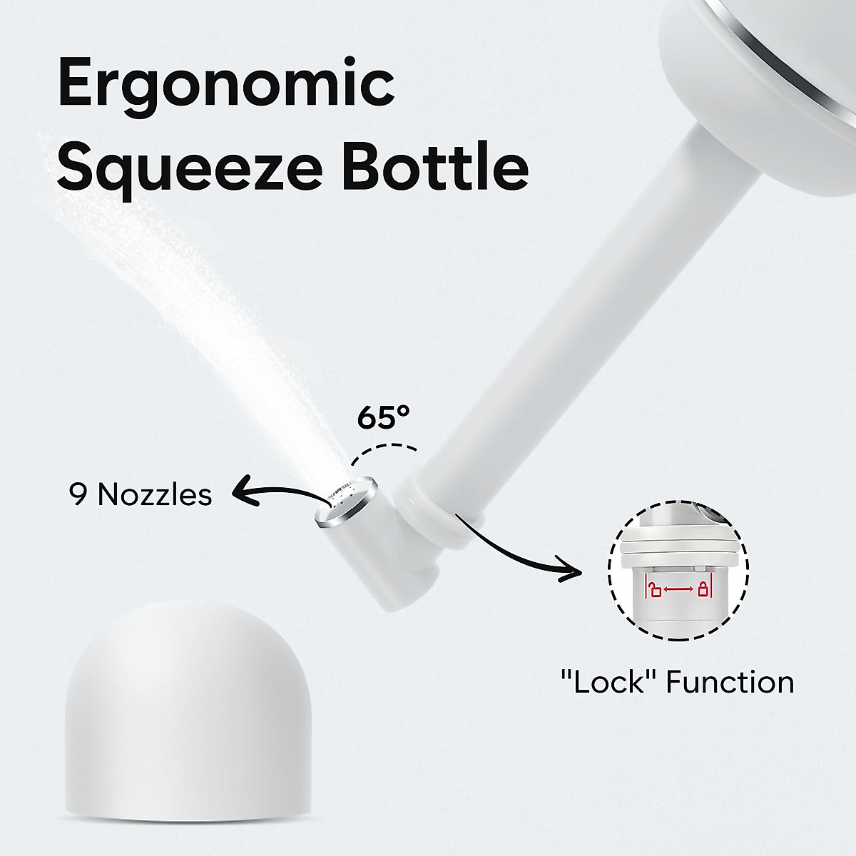 Easy@Home Portable Bidet for Travel: Handheld Sprayer Kit - Personal Hygiene Peri Bottle for Women & Men | Perineal & Postpartum Care Essentials | 380mL (12.8 oz) Large Capacity Bottle | EPB-01 Grey