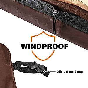 Vailge Veranda Rectangular/Oval Patio Table Cover, Heavy Duty and Waterproof Outdoor Lawn Patio Furniture Covers, Large Beige & Brown