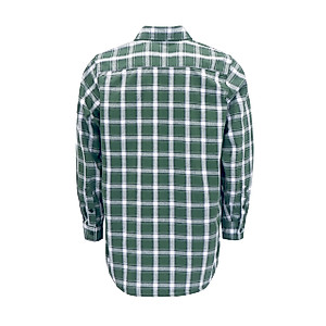BOCOMAL FR Shirts for Men(Green/White) Flame Resistant/Fire Retardant Plaid Shirt 7oz Men's Welder Shirt