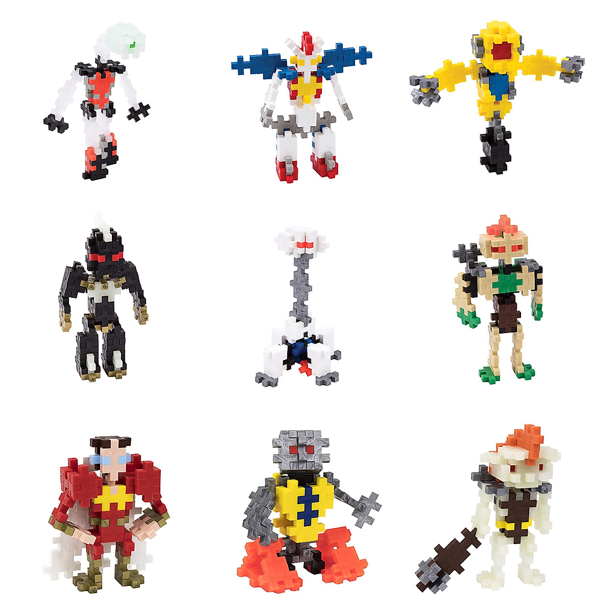 PLUS PLUS Set of 9 Mystery Makers, Stem Building Toy, Party Favor Gifts, Interlocking Mini 3D Puzzle Blocks for Kids - Robots