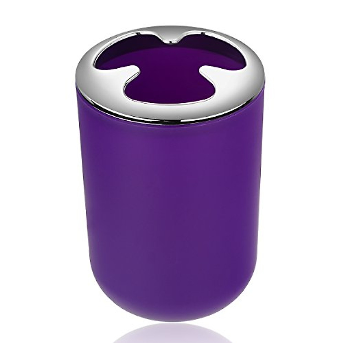 Bathroom Accessories Set 6 Piece - Trash Can, Toothbrush Holder, Toothbrush Cup, Soap Dispenser, Soap Dish, Toilet Brush Holder - Modern Bahtroom Decor Set (Purple)