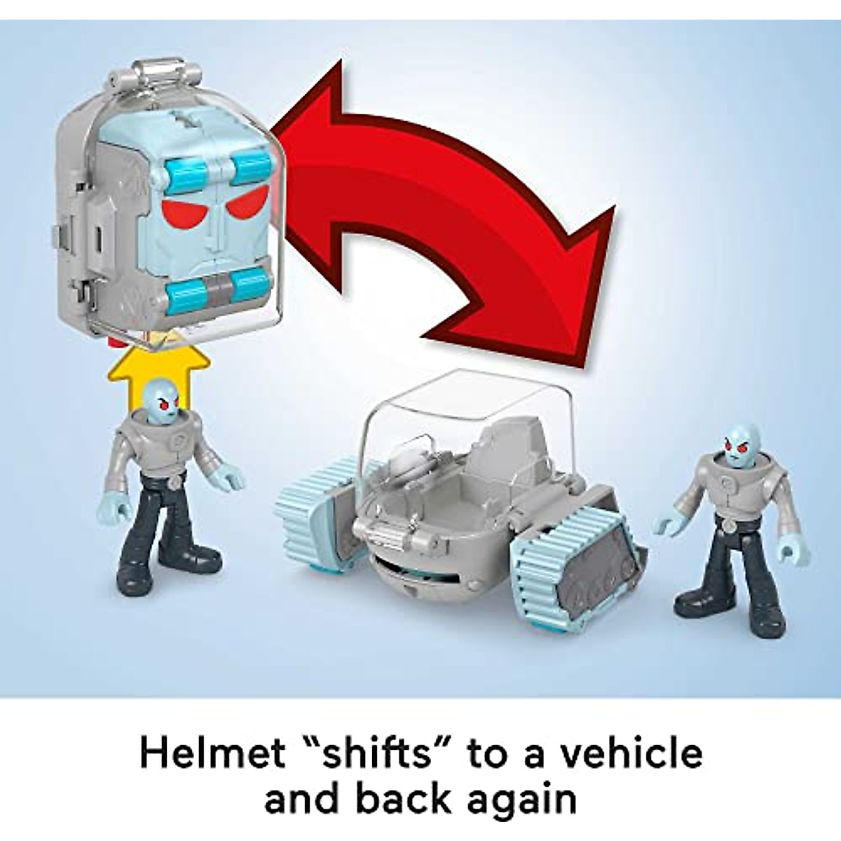 Imaginext DC Super Friends Preschool Toys Head Shifters Mr. Freeze & Snow Tank Figure and Vehicle Set for Pretend Play Ages 3+ Years