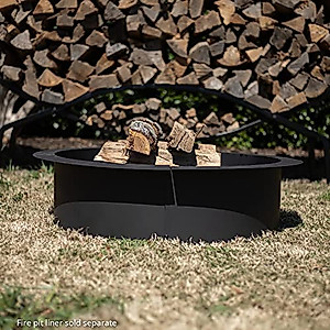 TITAN GREAT OUTDOORS Round 28.5in Fire Pit Grate, Heavy Duty 1/2in Steel Elevated Log Wood Pit Grate, Burning Fireplace and Firepits