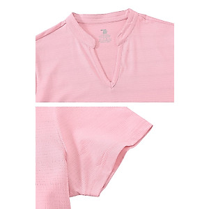 YSENTO Women's Polo Shirts Short Sleeve Quick Dry Moisture Wicking V Neck Golf Shirts Light PurpleL