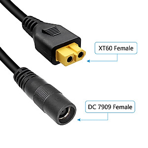 RIIEYOCA XT60 to DC 8mm Connector Adapter,XT60 Female to DC 7.9mm x 0.9mm Female 14AWG Power Cable,for Portable Power Station Solar Generator Solar Panel(1M/3Ft)