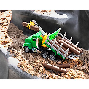 Driven by Battat – Toy Logging Truck For Kids – Contruction Vehicle Toy – Lights & Sounds – Movable Parts – 3 Years + – Micro Logging Truck