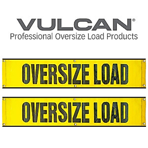 VULCAN Oversized Load Banner For Escort Vehicles - 2 Pack - Mesh - 12 Inch x 60 Inch