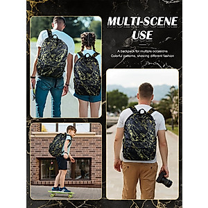 Tpeohan Black Backpacks for School Teen Boys Backpacks for Elementary Book Bags Marble