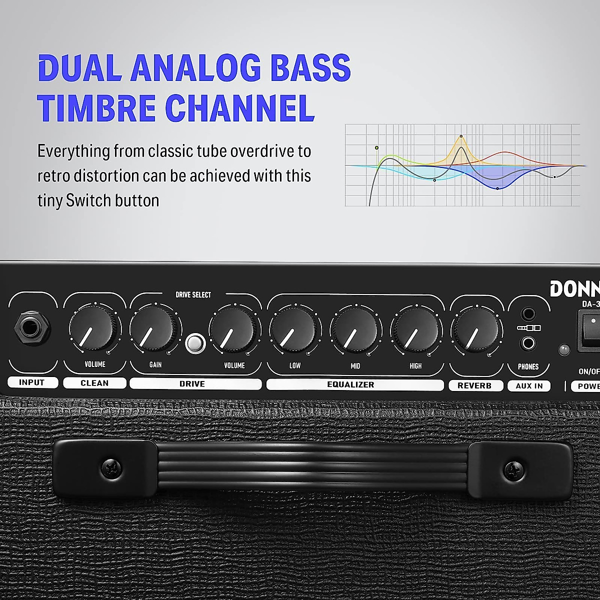 Donner Electric Guitar Amp 30W & Guitar Amp Cable 10 ft, Guitar Practice Amplifier Combo DA-30 with 10" Speakers